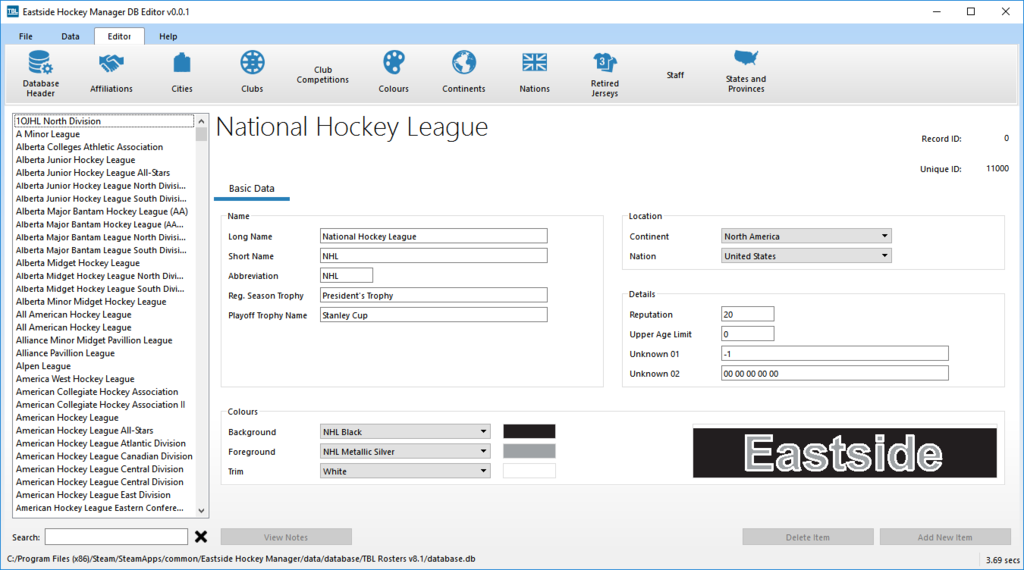 EHM 1 Database & Saved Game Editor v1: BUG REPORTS & FEATURE REQUESTS - Page 3 - EHM The Blue Line